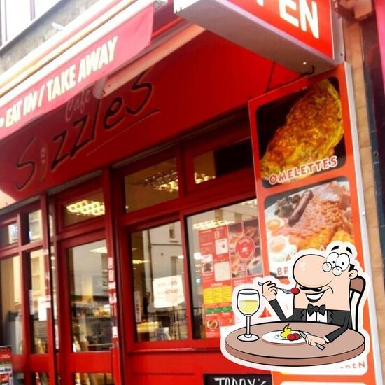 Menu at Sizzles restaurant, London, 14 Wentworth St