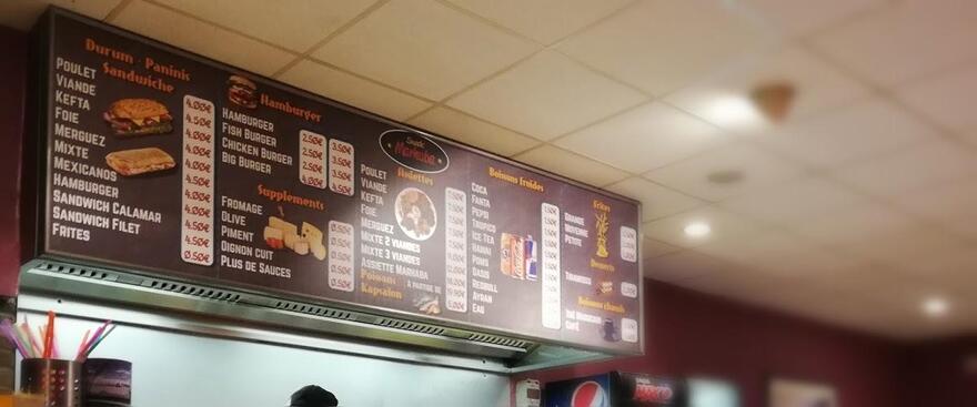 Menu at Snack Marhaba, Verviers
