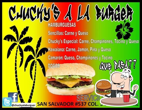 Menu at CHUCKY'S A LA BURGER restaurant, Puerto Vallarta