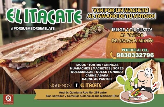 Menu at El Itacate restaurant, Chetumal