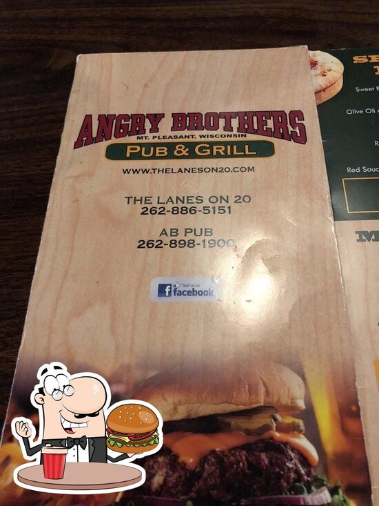 Menu at Angry Brothers Pub, Mount Pleasant