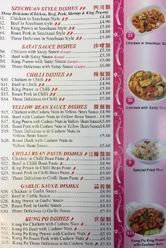 Menu at Phoenix House fast food, Stanwell
