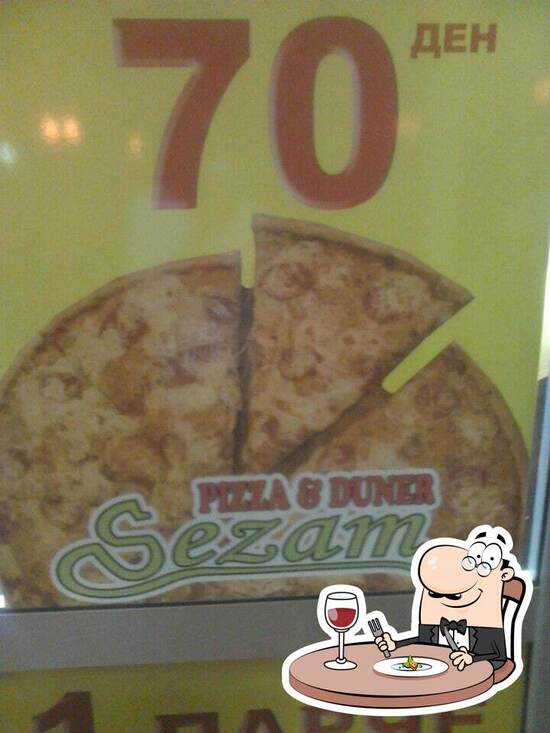 Menu at Sezam pizzeria, Macedonia