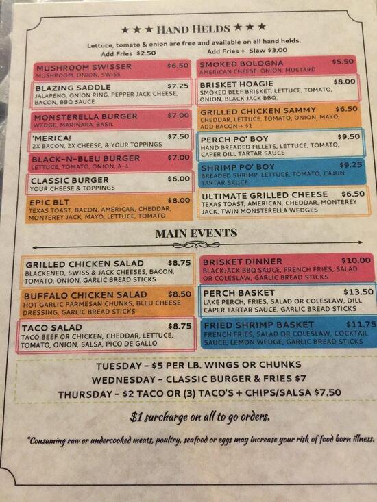 Menu at West State Street Bar and Grill, Fremont