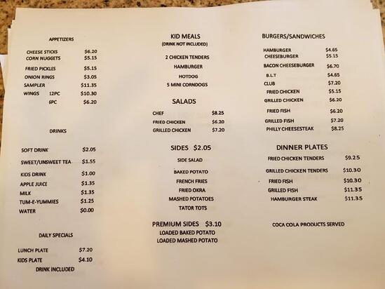 Menu at That Lil Restaurant, Bonifay