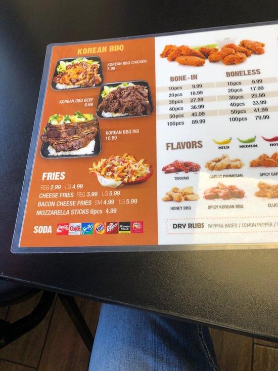Menu at Cluckers Wings Teriyaki restaurant, Vineland