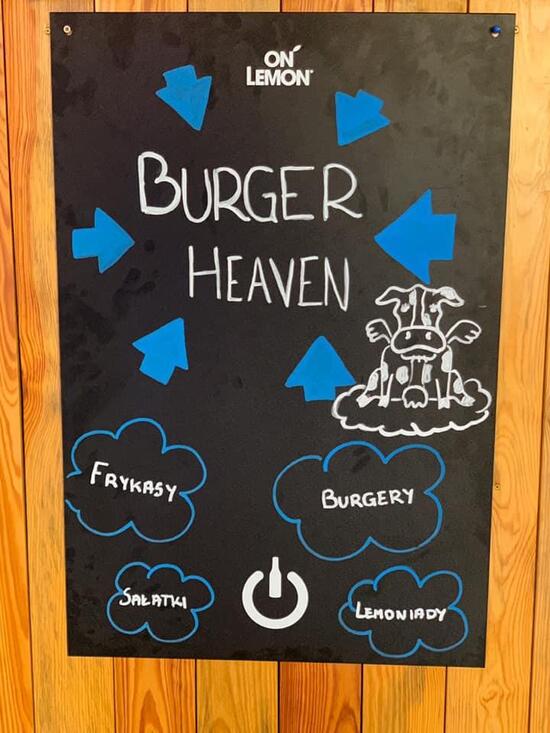 Menu at Burger Heaven restaurant, Rybnik