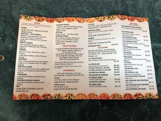 Menu at Two Kings Pizzeria of New Tripoli, New Tripoli, PA-309