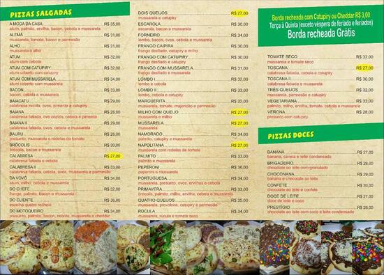 Menu at Nova Cristo Rei pizzeria, São Paulo