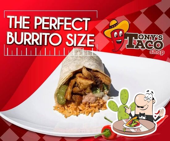 Menu at Tony’s Taco Shop restaurant, Salem
