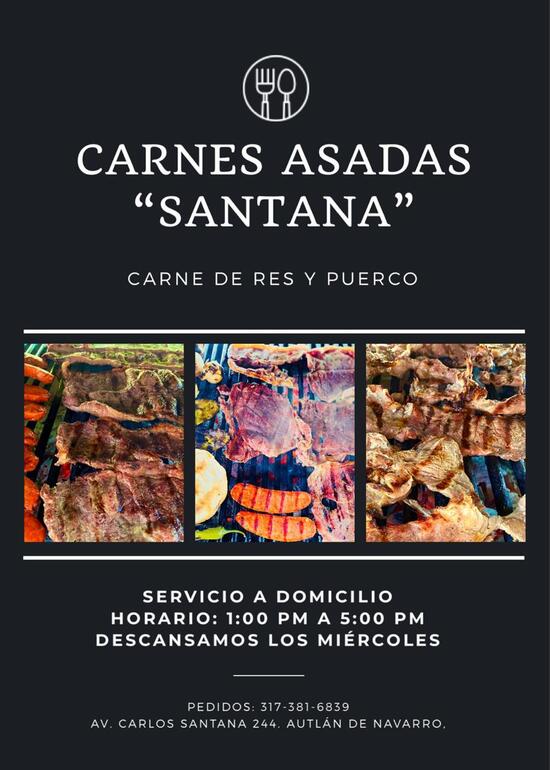 Menu at Carnes asadas “Santana” restaurant, Autlán