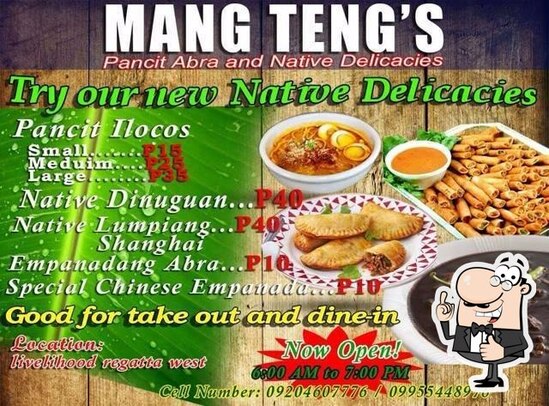 Carta del restaurante Mang Teng's Pancit Abra & other Native delicacies ...