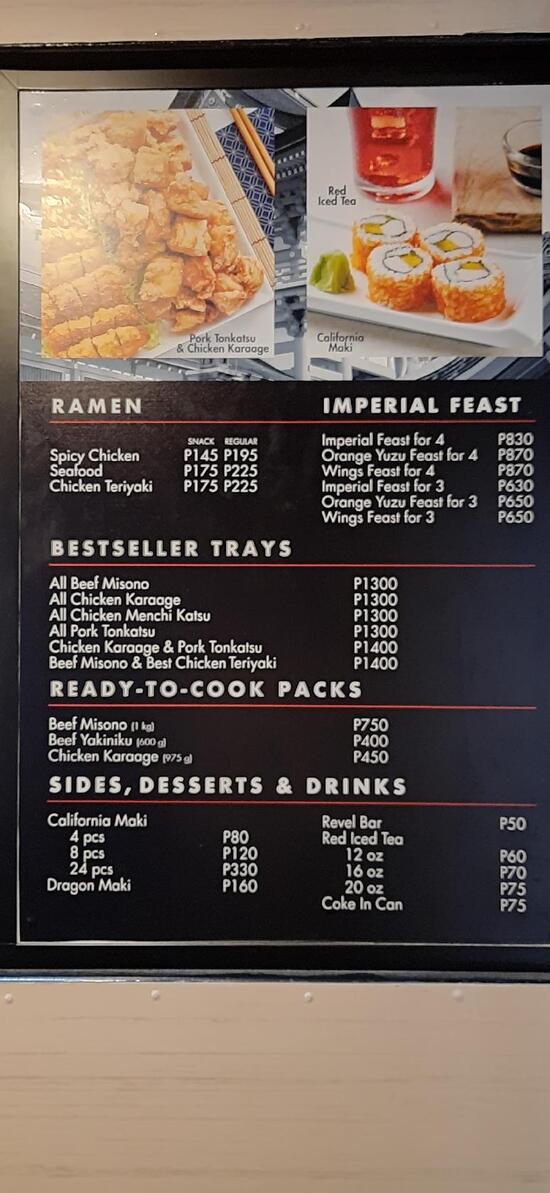 Menu at Tokyo Tokyo restaurant, Quezon City, 2 Makatarungan Rd