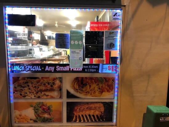 Menu at The Cave Pizza Bar, Oberon