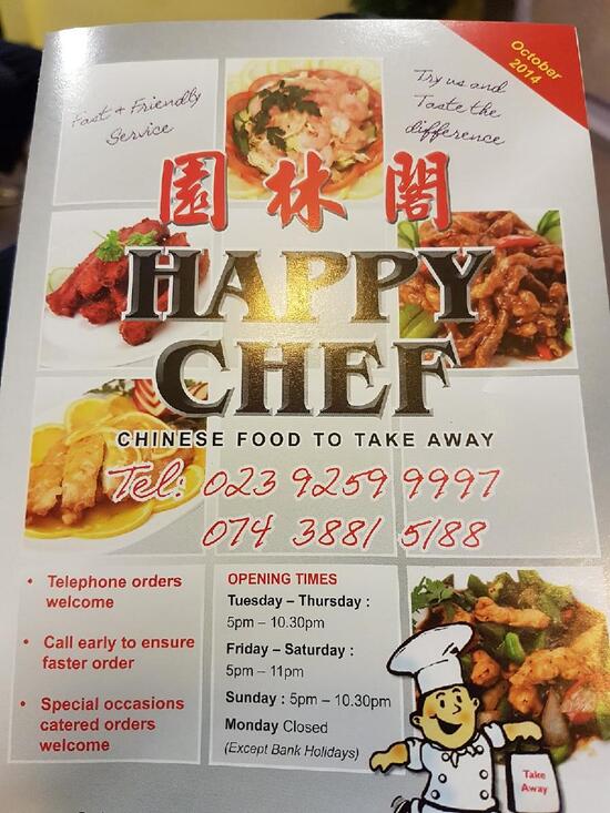 Menu at Happy Chef fast food, Waterlooville