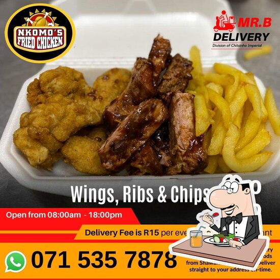 Menu au Nkomo fried chicken restaurant, Durban