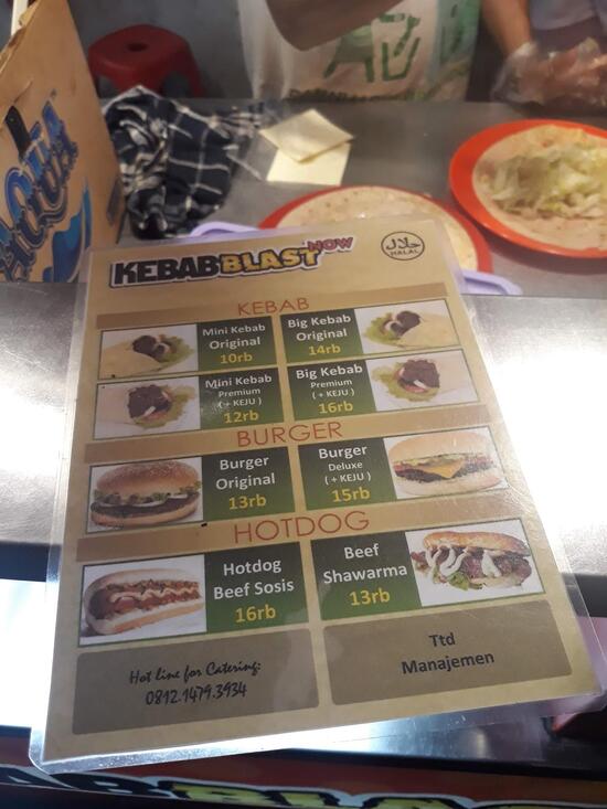 Menu at Kebab Blast - Alfamart Tajur 8, Bogor