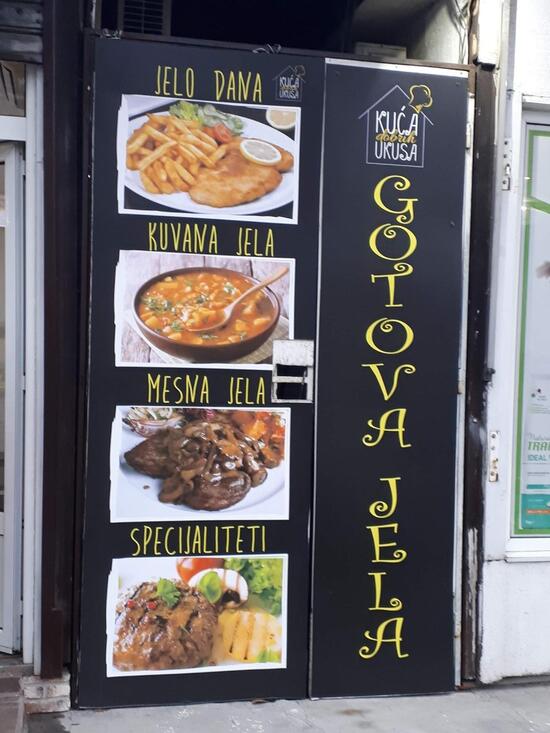 Menu au Kuća dobrih ukusa restaurant, Belgrade