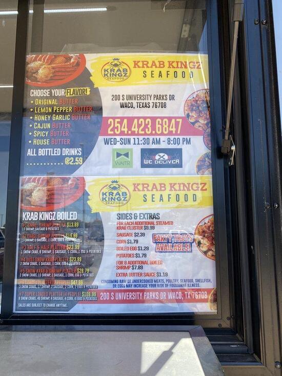 Menu at Krab Kingz Waco2 restaurant, Waco