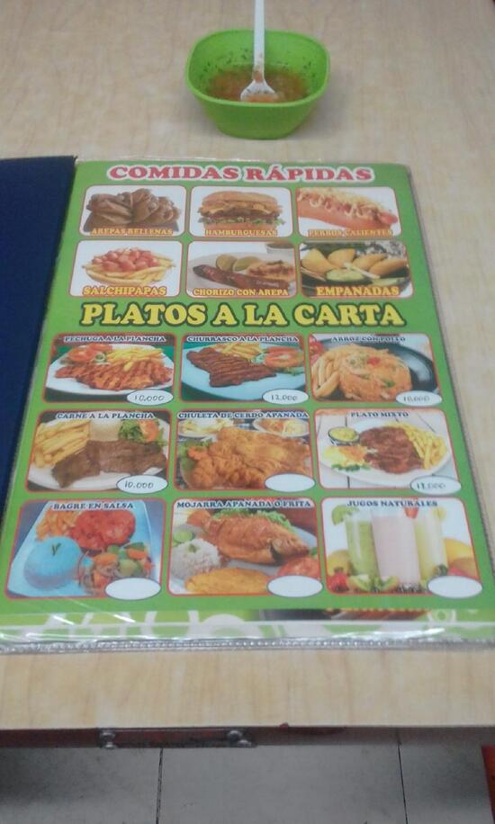 Menu at Ricuras colombianas Soacha centro restaurant, Soacha