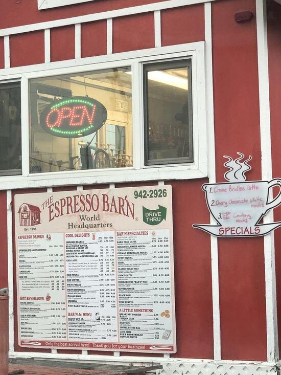Menu at Espresso Barn, Cottage Grove