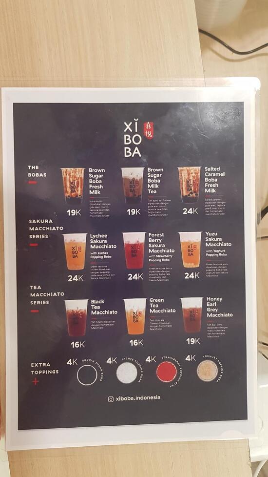 Carta del café XIBOBA CCM ( CILEGON CENTER MALL ), Cilegon
