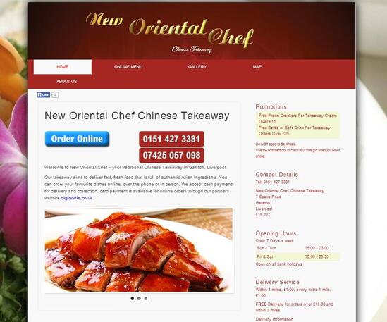 Menu at New Oriental Chef fast food, Garston