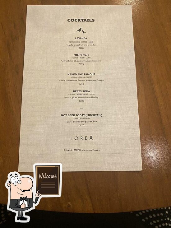 Carta de RESTAURANTE LOREA, Ciudad López Mateos