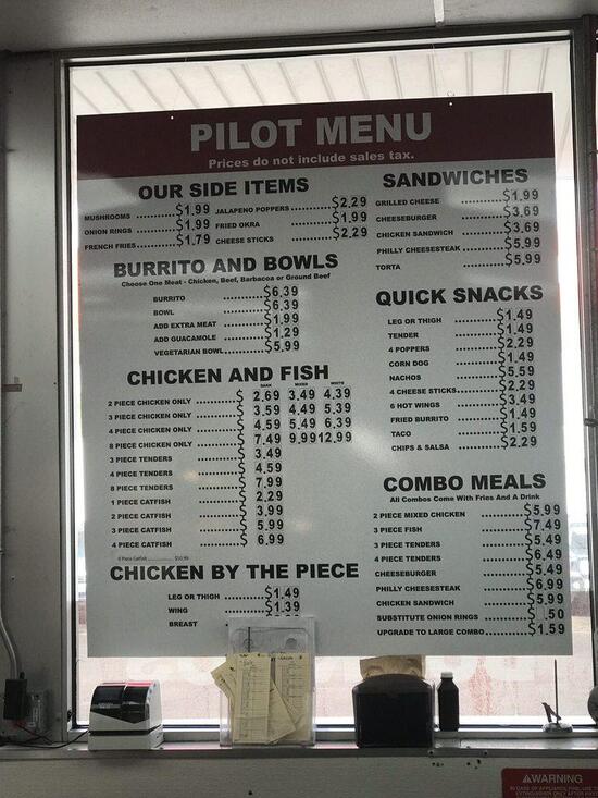 Menu at Pilot Mexican Kitchen restaurant, Kansas City
