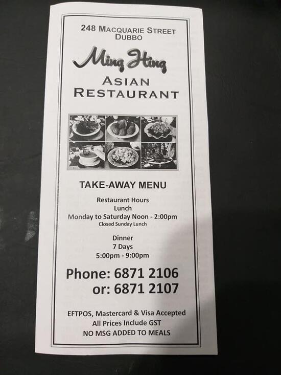 Ming Hing in Dubbo - Restaurant reviews