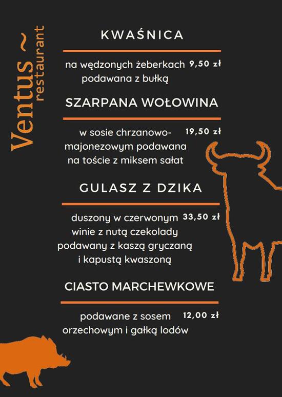 Menu at Restauracja Ventus Kórnik restaurant, Kórnik