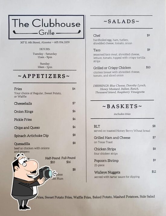 The Clubhouse Grille, Alcester - Restaurant menu, prices and reviews