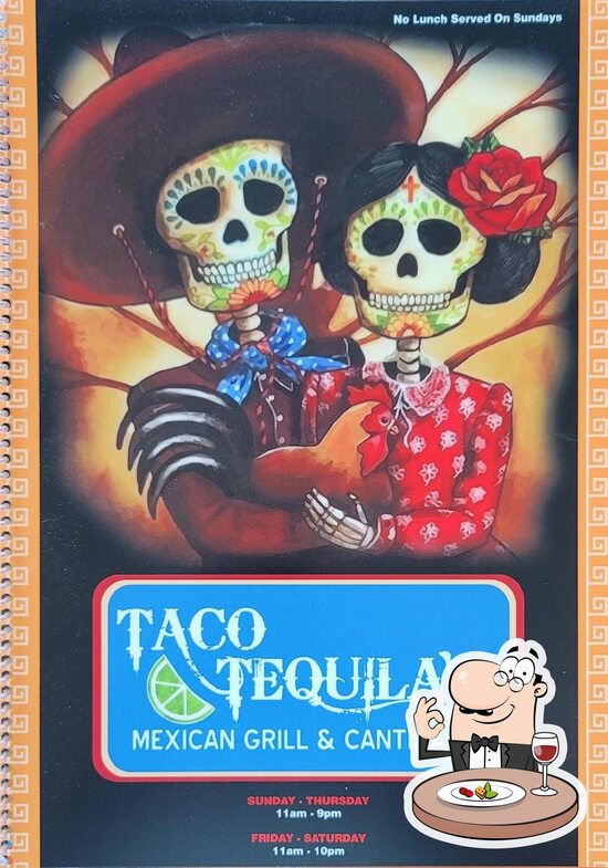 Menu at Taco Tequila's Mexican restaurant, Shelburn