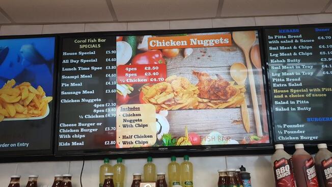 Menu at Corals Fish Bar, Rotherham