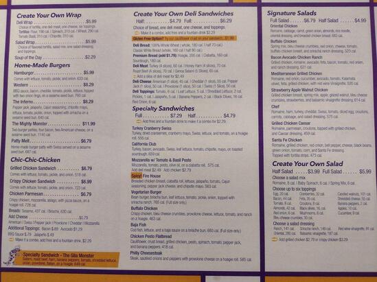 Menu at EAC Gila Hank's Cafe, Thatcher