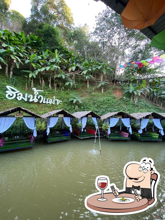 Menu at Him Nam Mae Cha restaurant, Mae Raem