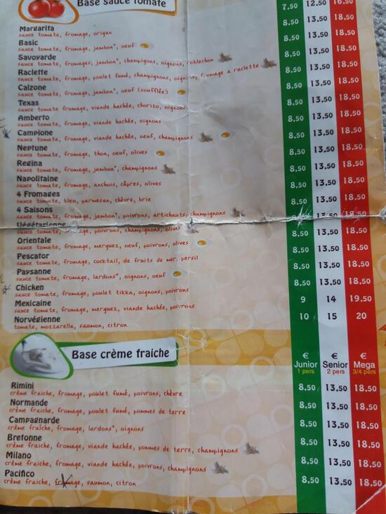 Menu at Fafa Pizza restaurant, Argenteuil