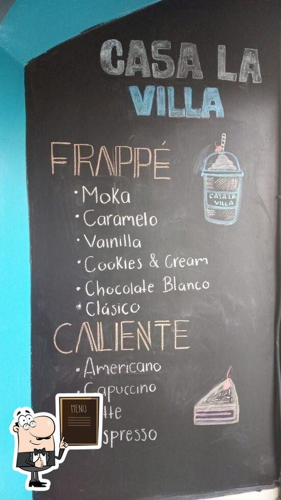 Menu at La Villa Café, Nuevo Laredo, Calle Venustiano Carranza 935
