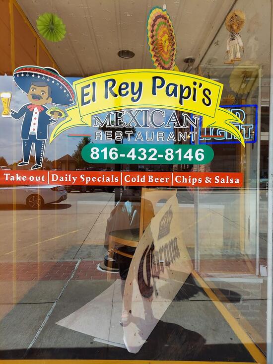 Menu at El rey papi's restaurant, Savannah