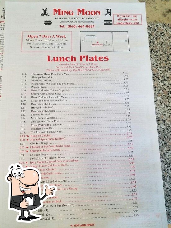 Menu at Ming Moon Chinese Restaurant, Ledyard