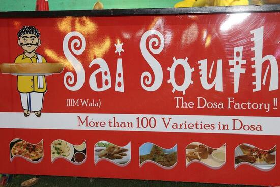 Menu at Sai South. The Dosa Factory, Ahmedabad