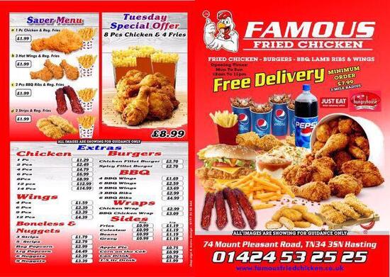 Menu at Famous Fried Chicken fast food, Hastings