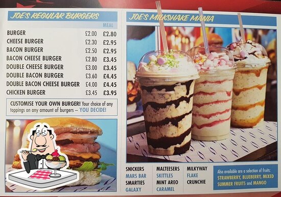 Menu at Hungry Joe's American Diner & Deli restaurant, Spennymoor