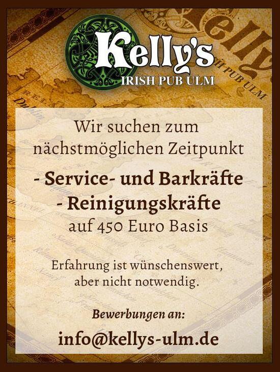 Menu at Kelly's Irish Pub & Restaurant Ulm, Ulm