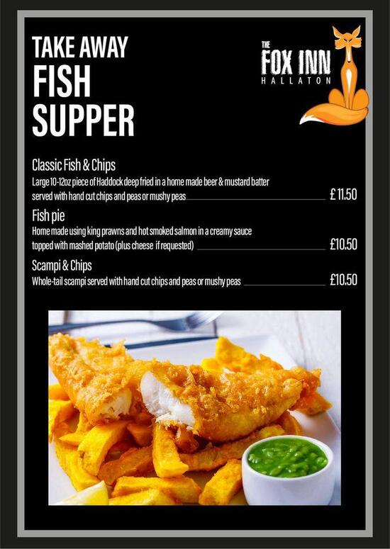 Menu at Fox Inn pub & bar, Hallaton