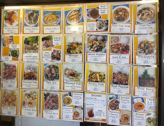 Menu at Junjira Fresh Thai Kitchen restaurant, Captain Cook