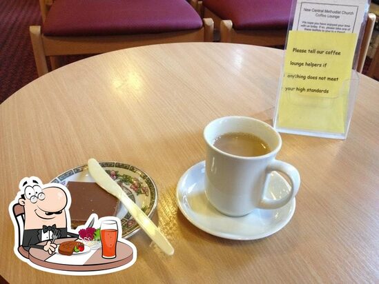 Menu at New Central Methodist Church cafe, Blackpool