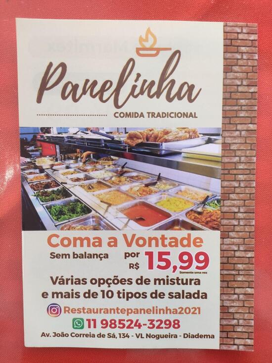 Menu em Restaurante Panelinha Comida Tradicional, Diadema