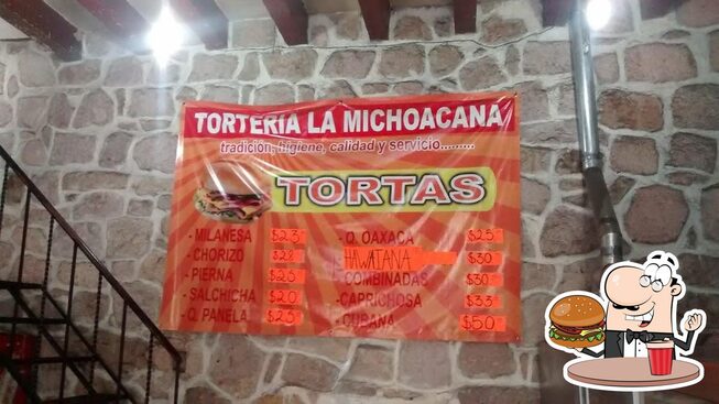 Menu at Tortas "La Michoacana" restaurant, Morelia