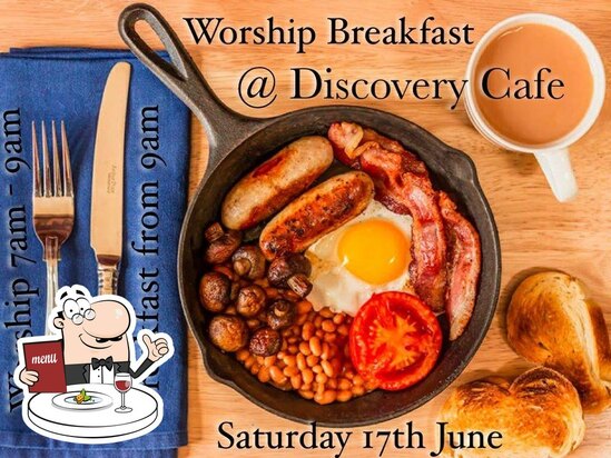 Menu at The Discovery Café restaurant, Plymouth, Methodist Central Hall